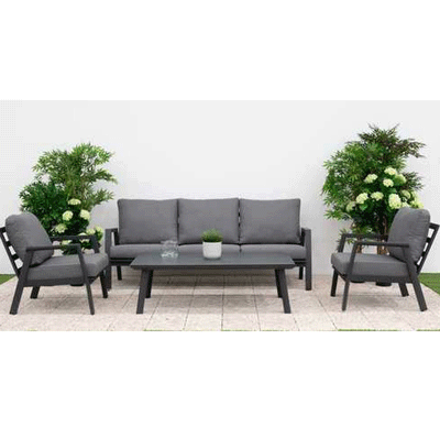 Avery Grande Left Hand Corner Sofa Lounge Dining Set with Rectangular ...